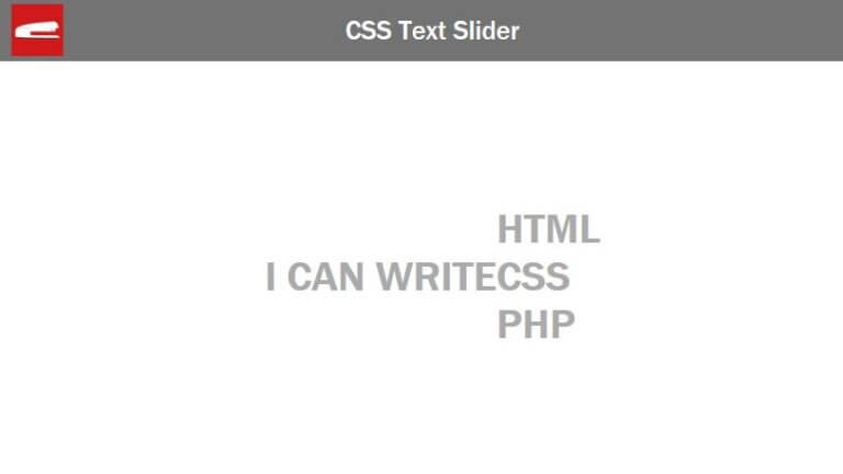 Minimalist CSS Text Sliding Animation - Red Stapler